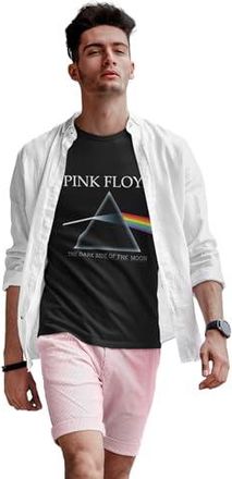 Cotton Division Legend Icon Officiel Pink Floyd imprim&eacute; T-Shirt pour Homme Col Ras du Cou Manches Courtes Coton Coupe r&eacute;guli&egrave;re,The Dark Side of The Moon_Noir,L
