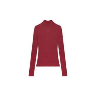 Courr&egrave;ges Coqueline Luxe Rollkragenpullover - - Knitwear - Damen - Rot - M