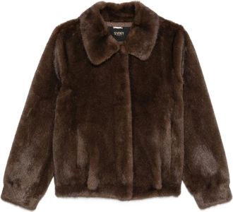 Seventy notched-collar faux-fur jacket - Marron