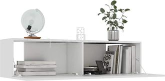 Generic TV Schrank mit 2 Klappt&uuml;ren, TV M&ouml;bel, H&auml;ngeboard, Lowboard, Fernsehschrank, Fernsehtisch, Sideboard, Holzwerkstoff(Wei&szlig; 80x30x30cm) (120x30x30cm)