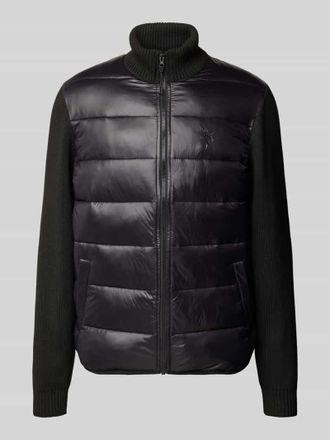 Review Leichtsteppjacke mit Strick&auml;rmeln und Stehkragen