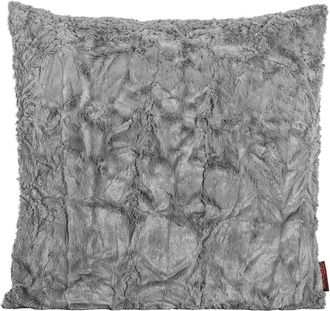 Magma Heimtex Magma Kissenhülle Fluffy - 50 x 50 cm - Plüsch Kissenhülle Felloptik - sehr flauschig und kuschelig - in vielen Farben, Farbe:Magma_Mittelgrau_005