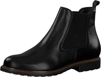 Tamaris Chelsea Boots f&uuml;r Damen, Stiefeletten f&uuml;r Damen, Schwarzes Leder 1 25056 25 003, 38 EU