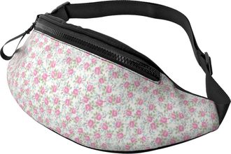 Generic G&uuml;rteltasche Multifunktionale H&uuml;fttaschen Rosa Blume Verstellbarer Sporttasche F&uuml;r Aktivit&auml;ten Fahrrad Fitness 14X35Cm