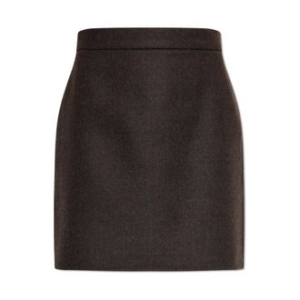 Max Mara Jupe Acinoso en laine - Femme - Jupes - Brun - Taille: 34 FR