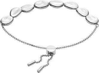 Skagen Bracelet de perles à pampilles Anja Pebble en acier inoxydable argenté, pour femme, SKJ1832040