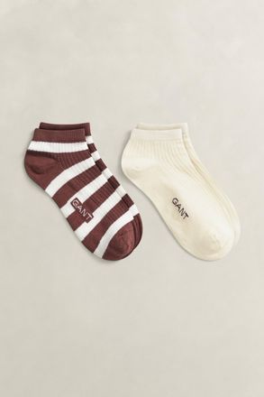 GANT Damen 2er-Pack Kn&ouml;chelsocken Gestreift & Einfarbig (39-41) FRESH SOIL