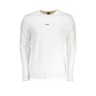 HUGO BOSS Homme, Tops, Blanc, Taille: 3XL T-shirt &agrave; Manches Longues en Coton avec Logo