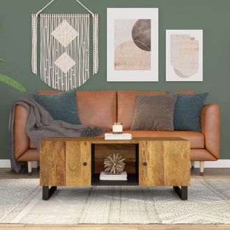 vidaXL Table basse 100x54x40cm bois de manguier solide et ding&eacute;nierie Vidaxl