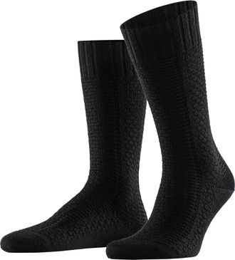 Falke Herren Socken Stark Temper M So Wolle einfarbig 1 Paar, Schwarz Black 3000, 39-42