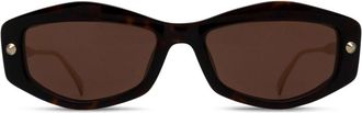Alexander McQueen Eyewear Sonnenbrille mit geometrischem Gestell - Braun
