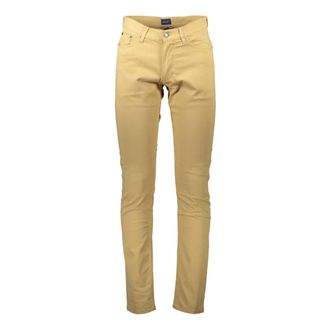 GANT Beige Herrenhose 5 Taschen Rei&szlig;verschluss Knopf Logo - - Trousers - Herren - Beige - W30 L34