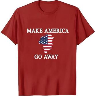 Generic T-shirt Make America Go Away pour femmes et hommes, bordeaux, XXL