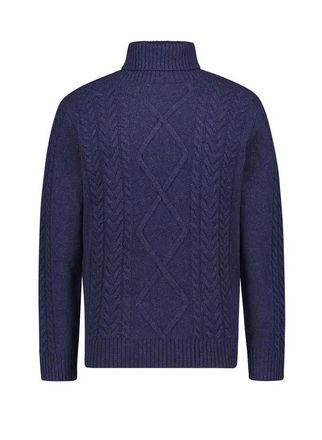 Hackett Herren Rollkragenpullover blau unifarben