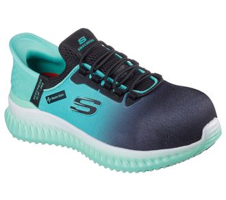 Skechers Tilido Ombray Konstruktionsstiefel für Damen, Schwarz-Blaugrün, 38 EU