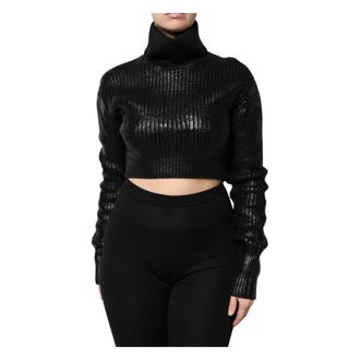 Dolce & Gabbana Femme, Pulls, Noir, Taille: 36 FR Cropped Top