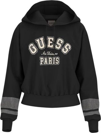 Guess Femme, Sweatshirts et sweats &agrave; capuche, Noir, Taille: 42 FR SweaT-shirt &agrave; capuche Berthe