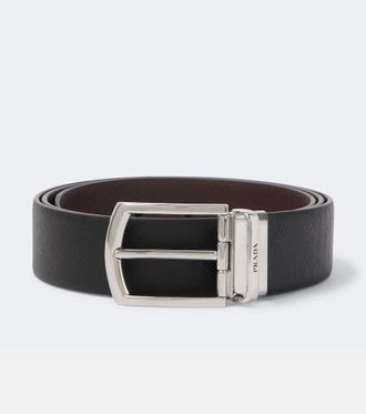 Prada Ceinture r&eacute;versible en cuir Saffiano