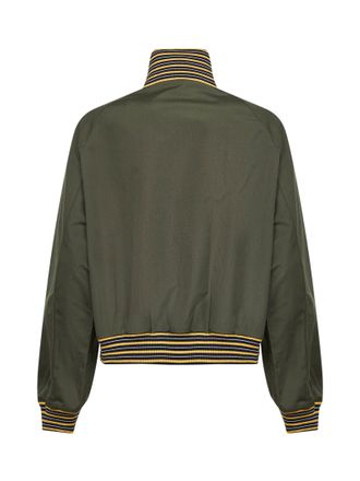 Prada Womens Military Twill Blouson Green Polyester Bomber Jackets