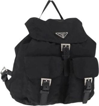 Prada unisex, Pre-owned, Noir, Taille: ONE Size Pre-owned Nylon Backpack