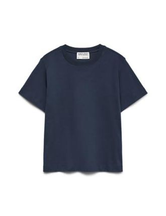 Vero Moda Awnaima SS T-Shirt &agrave; col Rond Noos, Dark Sapphire, M