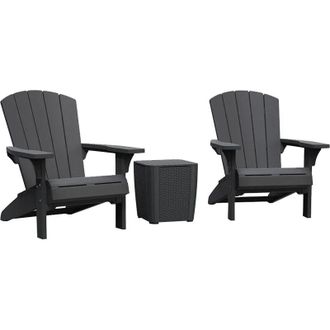 Keter Troy Adirondack Gartensessel Set 2 St&uuml;ck mit Luzon Tisch