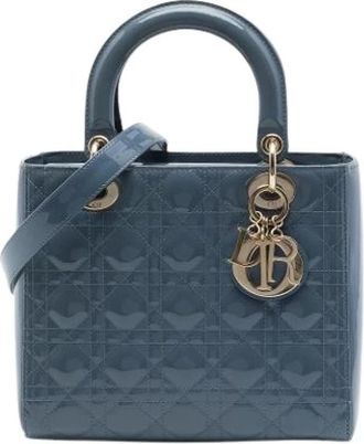 Dior Sac &agrave; main Lady Dior doccasion - Femme - Pre-owned - Bleu - Taille: ONE Size