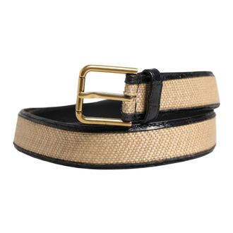 Dolce & Gabbana Homme, Accessoires, Beige, Taille: 90 CM Caiman Leather Belt