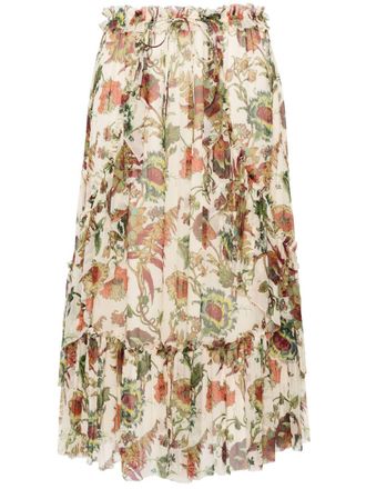 Ulla Johnson Gestufter Freesia Seidenrock - Nude