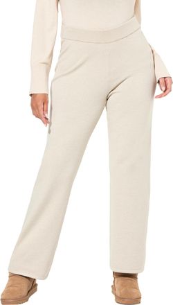 Ulla Popken Damen große Größen Übergrößen Plus Size Strickhose, weites Bein, Elastikbund, formstabiler Feinstrick