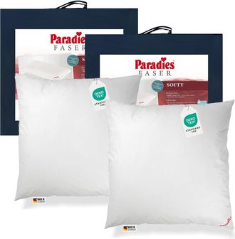 Paradies Softy extra Kopfkissen Set (2 St&uuml;ck) - 80x80cm, Aloe Vera Bezug, Waschbar 60&deg;C, Variable F&uuml;llung, Allergikergeeignet, Made in Germany - Kuschelweich