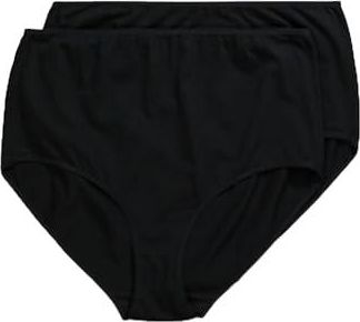 Ulla Popken Lot de 2 Slips Maxislip, Coton Modal 831820 sous-vêtement, Noir, 58-60 Femmes