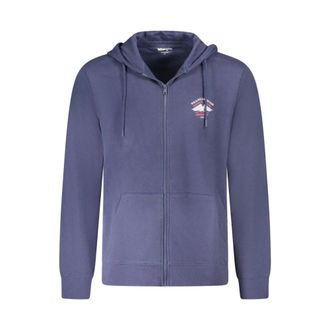 Wrangler Blaue Grafik Zip Hoodie Pullover - - Sweatshirts & Hoodies - Herren - Blau - S