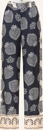 IVI Collection Ivi Collection Marlenehose Mit Seide blau