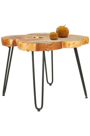 Landscape Beistelltisch, Schwarz, Akazie, Holz, Metall, Akazie, vollmassiv, Holz, Freiform, Haarnadel, 60x45x60 cm, Wohnzimmer, Wohnzimmertische, Beistelltische
