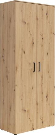 CARRYHOME Mehrzweckschrank, Eiche Artisan, Kunststoff, 5 Fächer, 80x195x40 cm, FSC MIX, stehend, Waschküche, Mehrzweckschränke