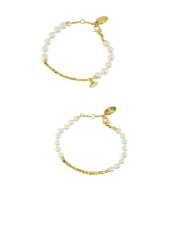 Vivienne Westwood lot de deux bracelets Amelia à perles - Or
