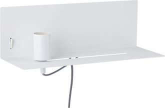 Paulmann 78915 Wandleuchte Devara mit Ablage max. 40 Watt Wand-Leselampe Weiß Leseleuchte Metall Wandlampe E27 ohne Leuchtmittel