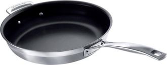 LE CREUSET Antihaftbeschichtete Bratpfanne mit Gegengriff aus 3-ply Edelstahl, Ø 28 cm, Für alle Herdarten inkl. Induktion geeignet, Silber, 96200328001000