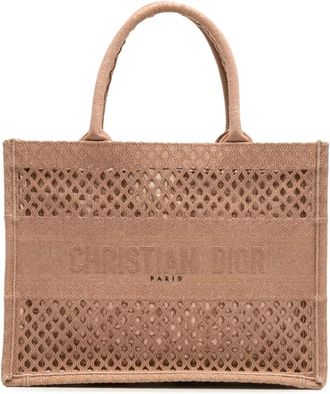 Dior Shopper - Medium Embroidered Mesh Book Tote - Gr. unisize - in Braun - für Damen