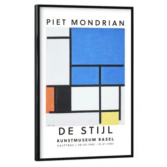artboxONE Poster mit schwarzem Rahmen 30x20 cm Abstrakt PIET Mondrian Exhibition - Bild piet Mondrian