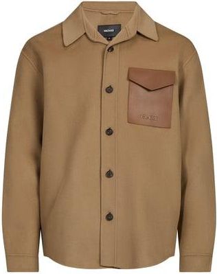 Mackage Chemise droite boutonn&eacute;e en laine m&eacute;lang&eacute;e