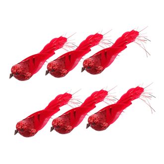 Cabilock 6 St&uuml;cke Weihnachtsbaum V&ouml;gel Vogel Ornament f&uuml;r Weihnachtsbaum Dekorationen Wohnkultur