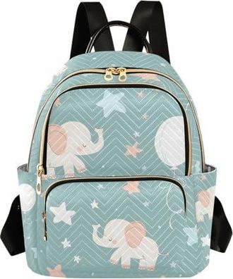Mnsruu Mini sac à dos pour femme, motif éléphant, vert, petit sac à dos tendance pour femme, sac à dos décontracté, Multi265, S