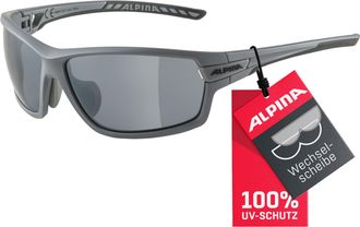 Alpina TRI-Scray 2.0 - Indiv. Anpassbare, Bruchsichere Wechselscheiben Sport- & Fahrradbrille Mit 100% UV-Schutz F&uuml;r Erwachsene, Moon-Grey matt, One Size