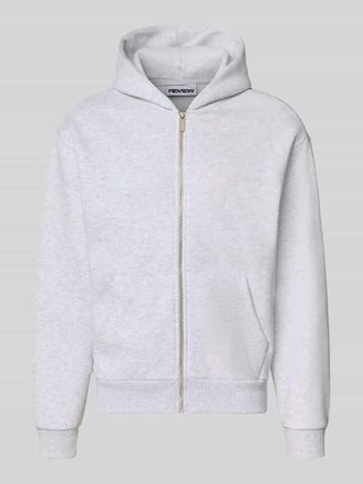 Review Relaxed Fit Sweatjacke aus Baumwoll-Mix mit Label-Detail