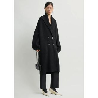 Toteme Femme, Pulls, Noir, Taille: 38 FR Long Shawl-Lapel Cardigan