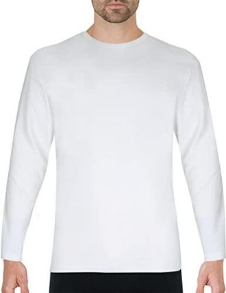 Eminence T-Shirt col Rond Manches Longues Homme Pur Coton Premium Taille : 7/3XL - Couleur : Blanc