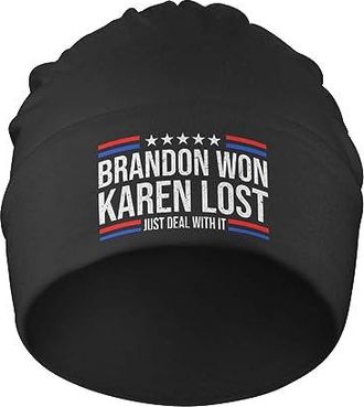 Generic Femme Homme Bonnet &Agrave; Revers Brandon A Gagn&eacute;, Karen A Perdu. Faites avec. Dr&ocirc;le. Bonnet dhiver Mode Bonnets De Ski Classique Hiver Chapeaux pour Patina