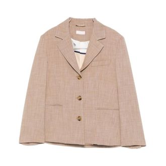Liu Jo Femme, Vestes, Beige, Taille: 38 FR Veste Tailleur Ceintur&eacute;e